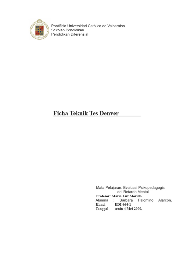 Tes Denver untuk Evaluasi Perkembangan Anak | PDF
