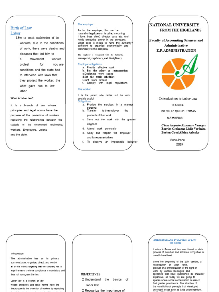 labor law brochure | PDF | Labour Law | Employment