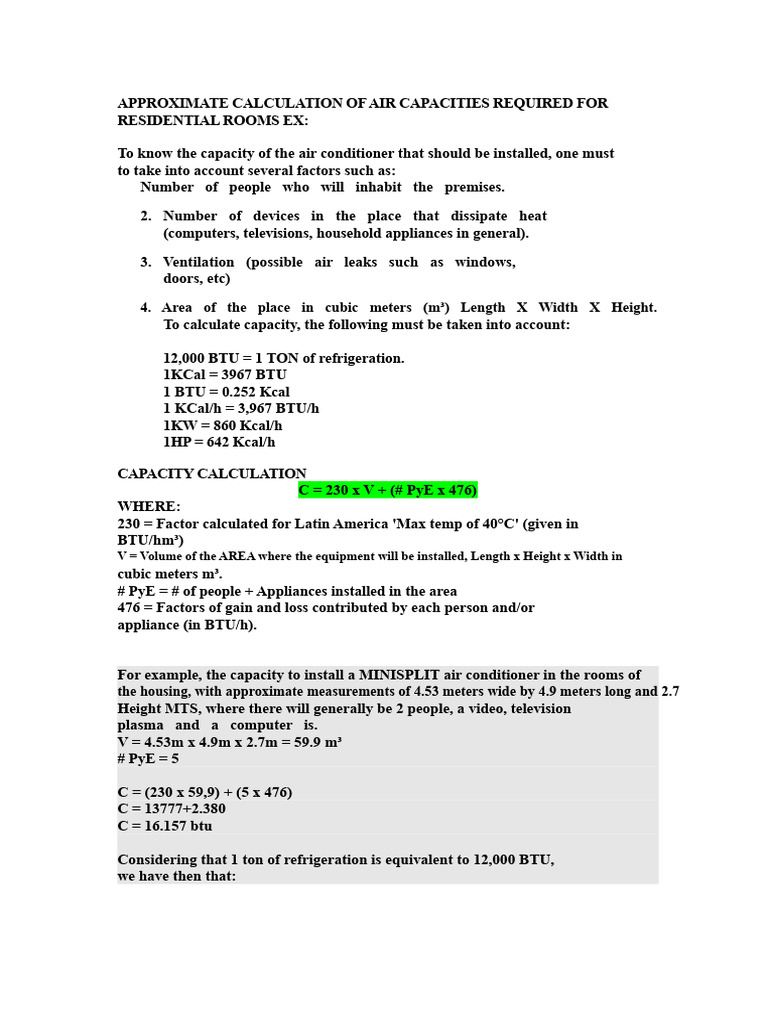 Approximate Calculation of Necessary AA Capacity | PDF