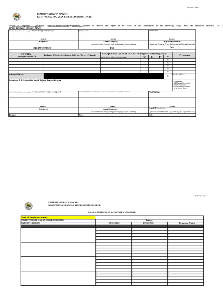 IPCR Format Baru 2020 | PDF