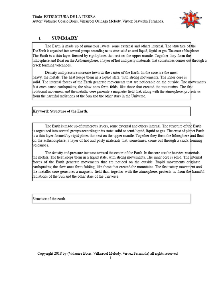Report On The Structure of The Earth | PDF | Rock (Geology) | Igneous Rock