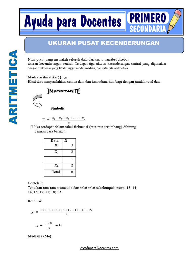 Ukuran Kecenderungan Sentral: Rata-rata, Median, Moda | PDF
