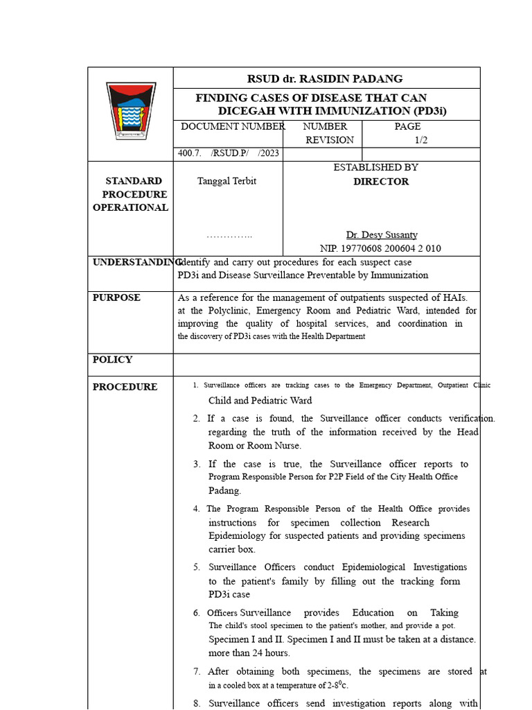 SOP Patient Flow PD3I | PDF | Patient | Social Programs