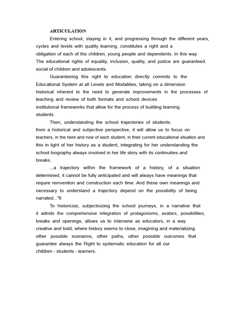 Initial and Primary Level Articulation | PDF | Curriculum | Kindergarten