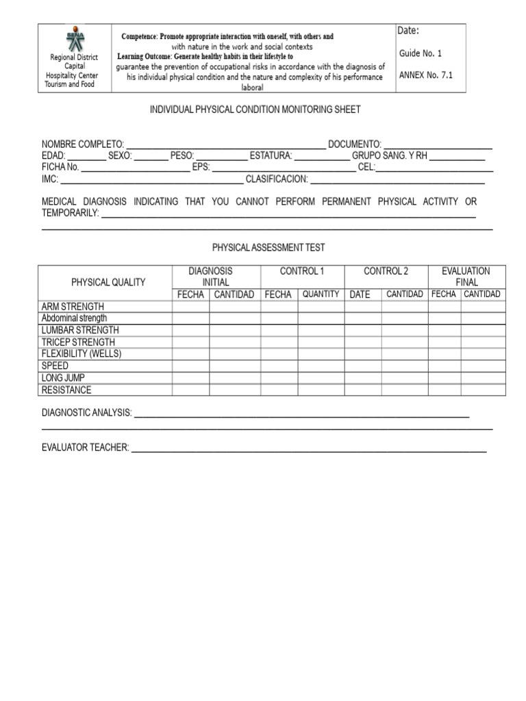 Annex 10. Physical Condition Monitoring Sheet | PDF