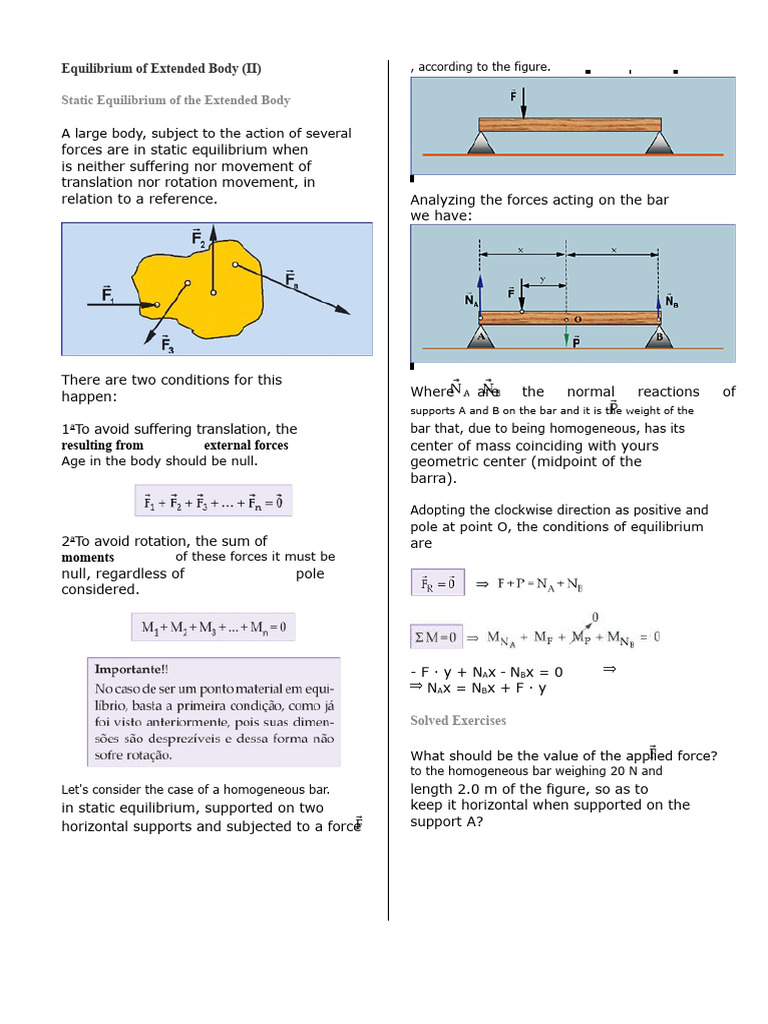 Equilibrium of Extensive Body 2 | PDF | Force | Rotation