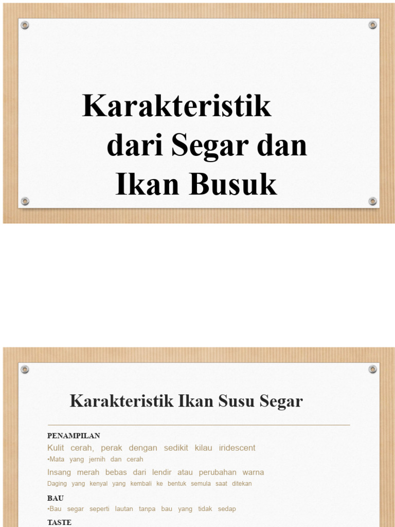Ciri-Ciri Ikan Segar Dan Ikan Busuk | PDF