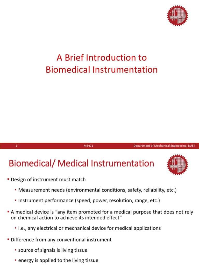 Lec Biomedical Instrumentation | PDF | Accuracy And Precision ...