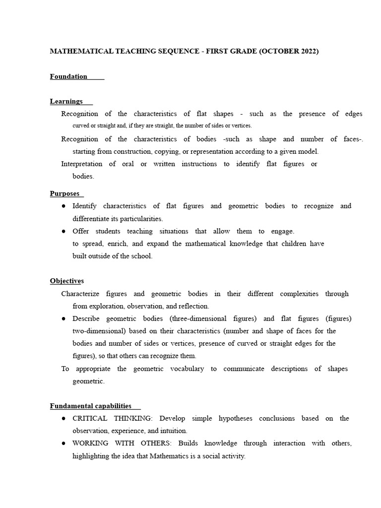 Mathematical Didactic Sequence | PDF | Shape | Mathematics