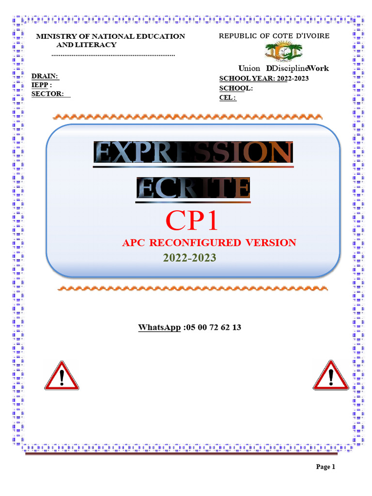 Teaching Sheet Written Expression CP1 | PDF | Books
