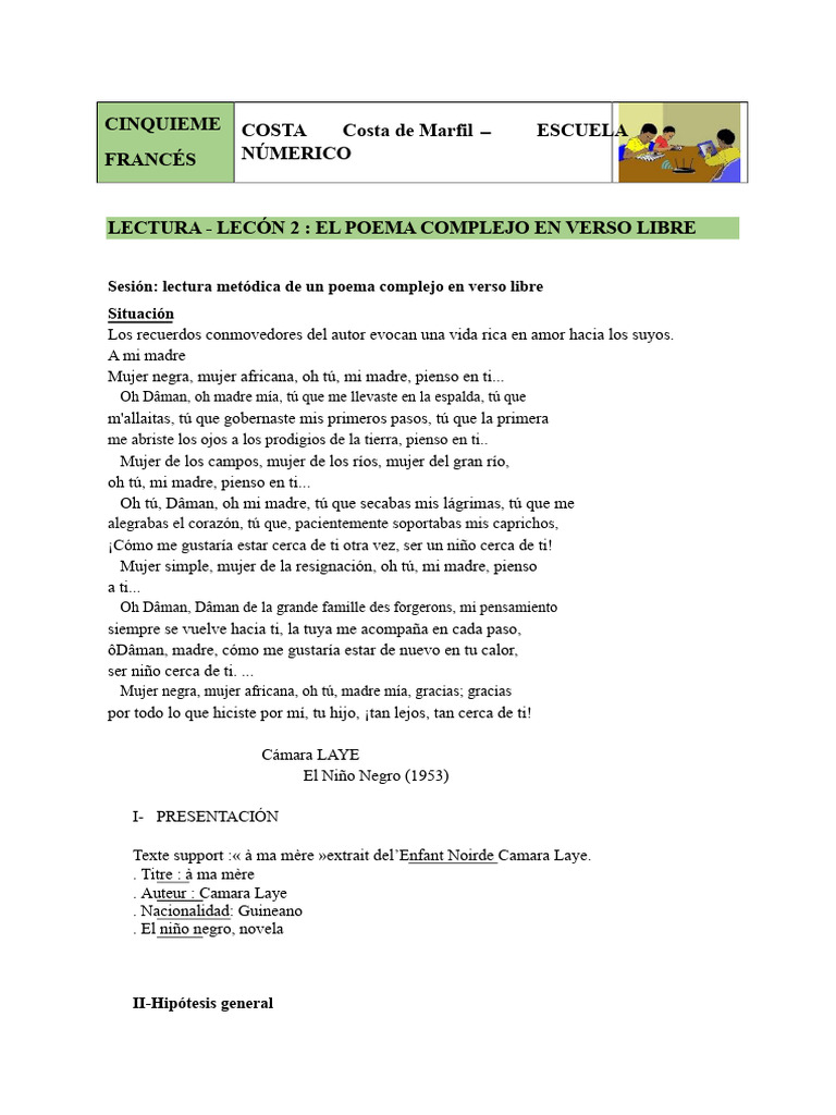 5e LM Poema Complejo en Versos Libres | PDF