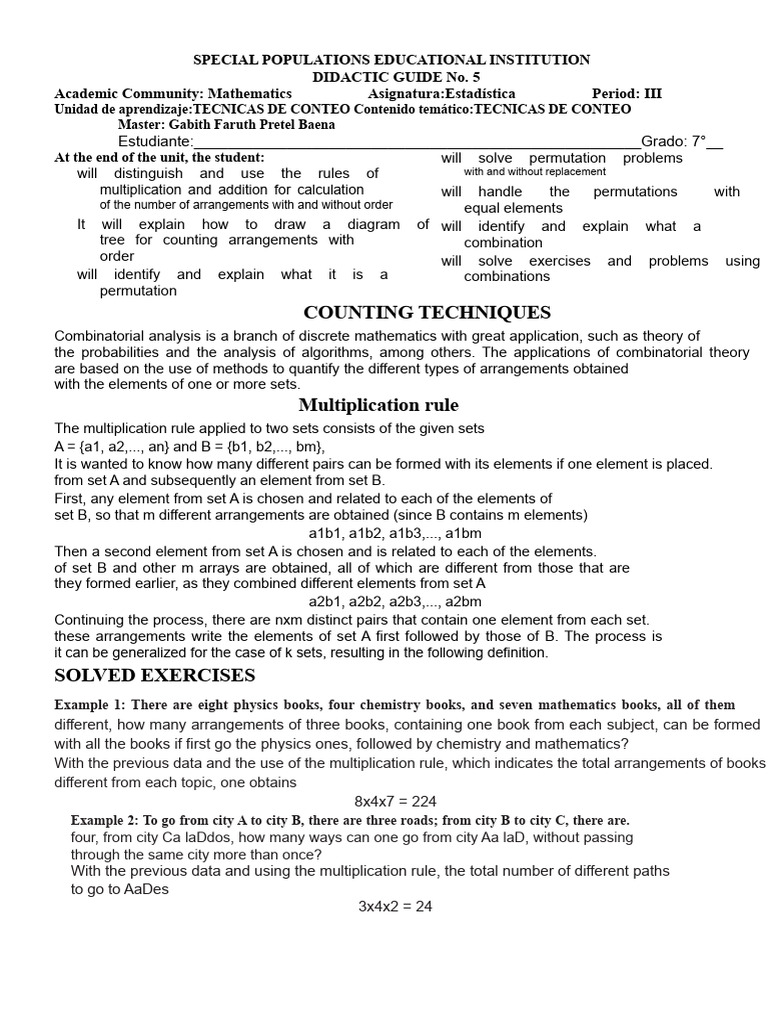 Counting Techniques | PDF | Permutation | Combinatorics