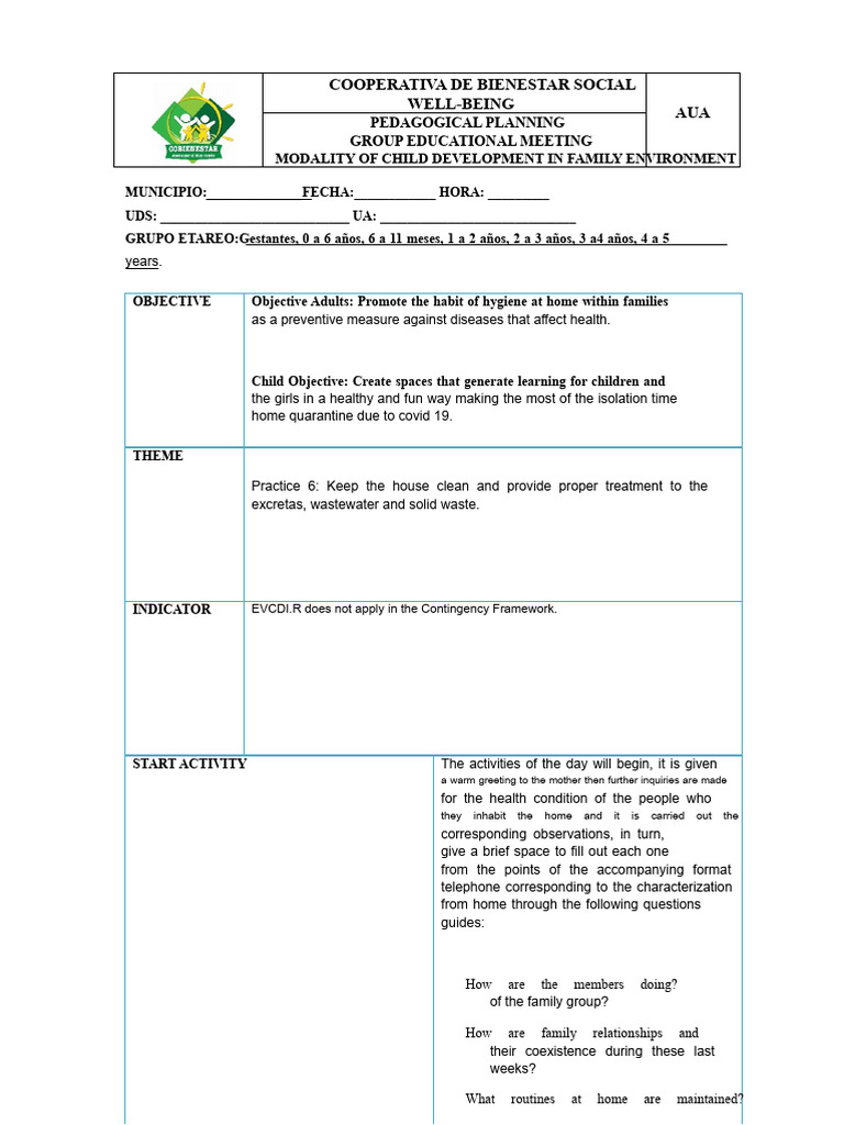Practical Planning 6 | PDF | Hygiene | Child Development