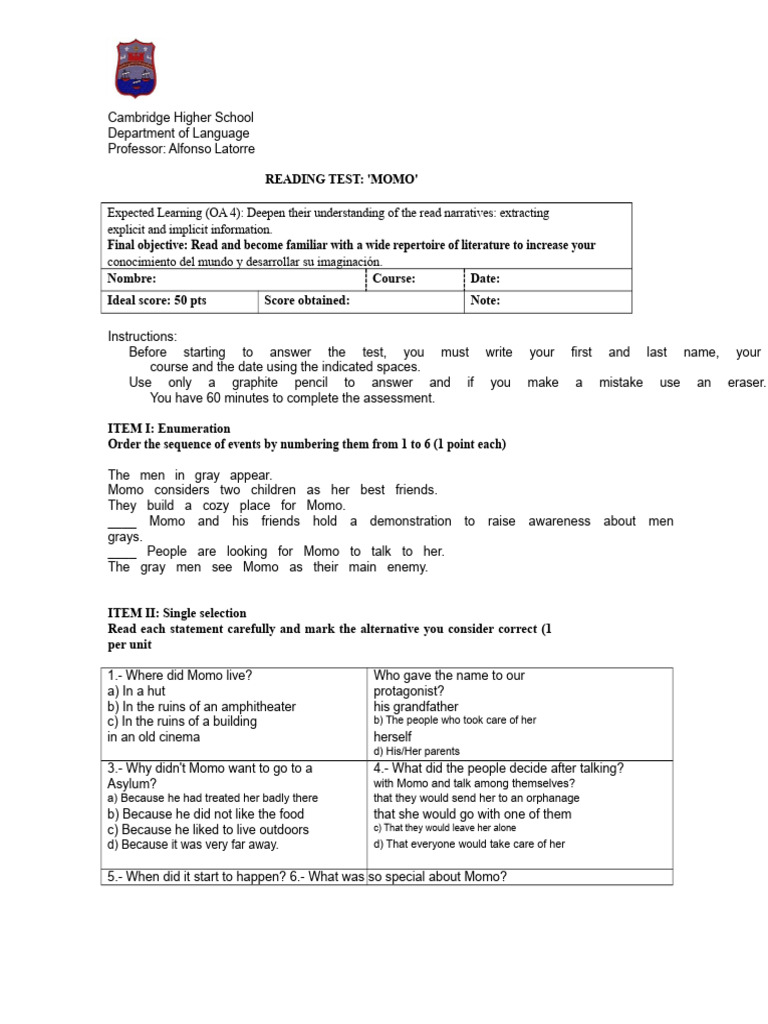 Momo Test | PDF