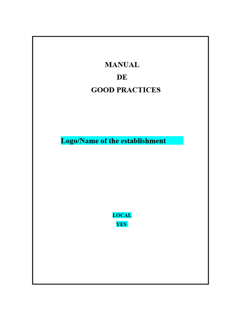 Model For Good Practices Manual-1 PDF | PDF | Hygiene | Refrigeration