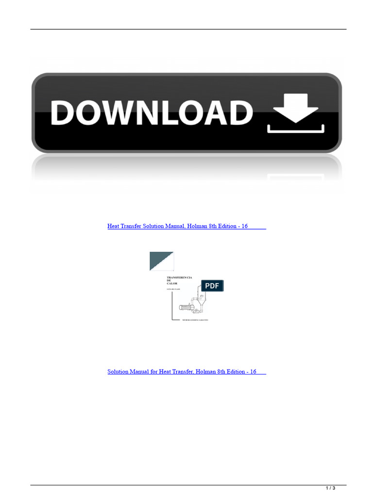 Heat Transfer Solutions Manual, 8th Ed. | PDF | Heat Transfer | Heat
