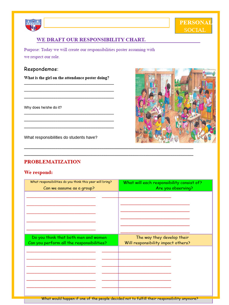 Classroom Responsibilities Poster Creation | PDF