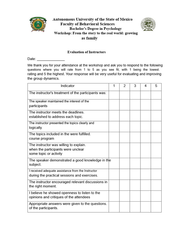 Instructor Evaluation | PDF