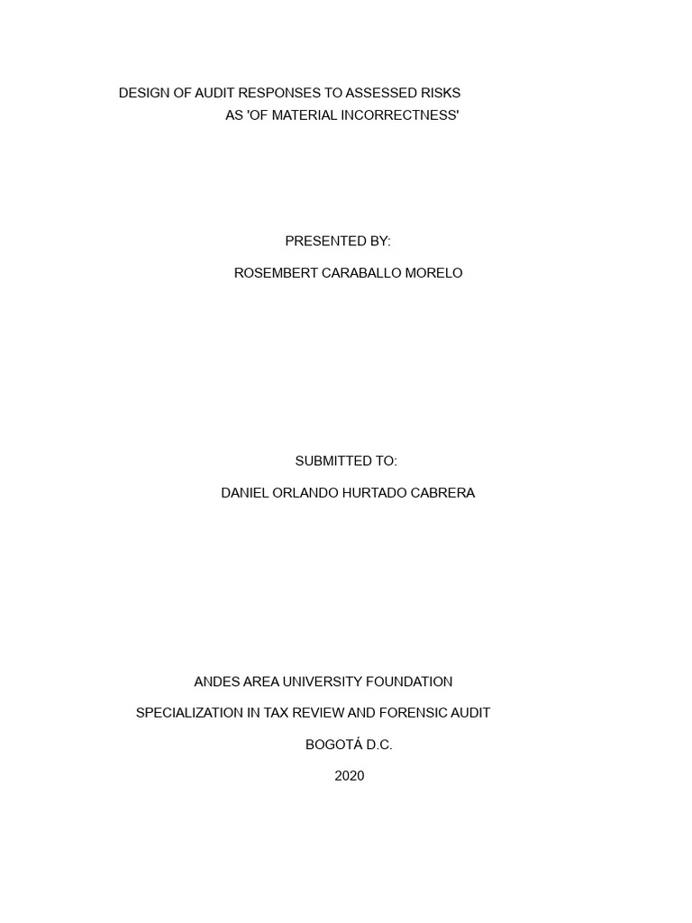 Audit Responses to Material Risks Design | PDF | Audit | Financial Services