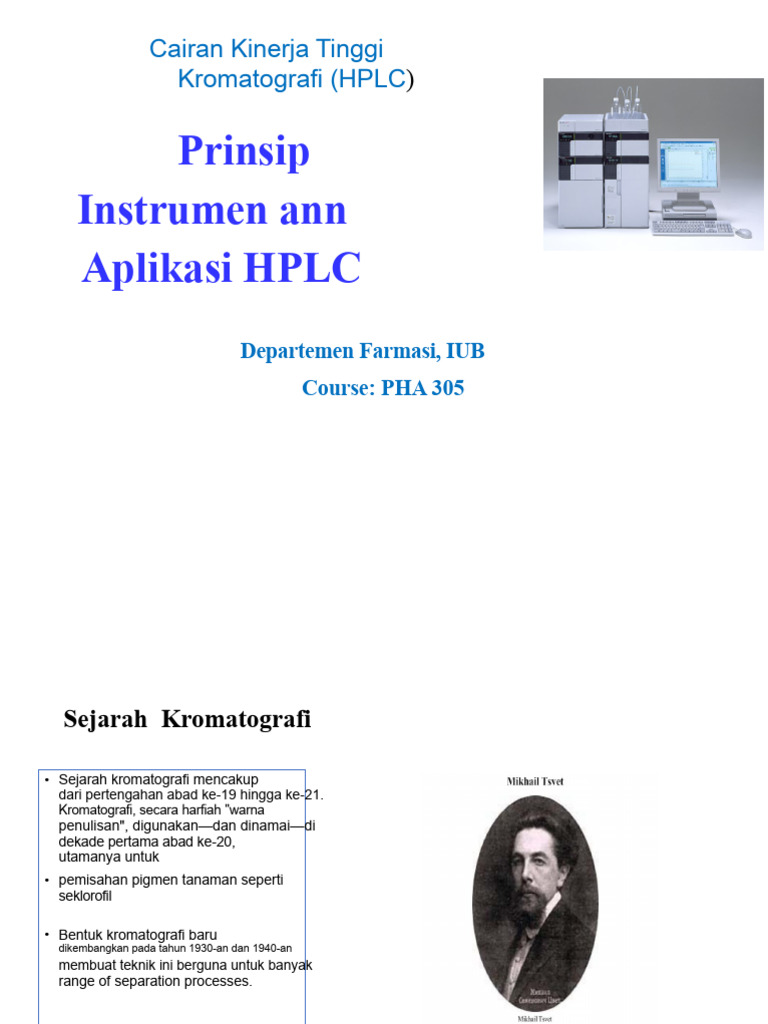 Panduan Lengkap HPLC dan Aplikasinya | PDF