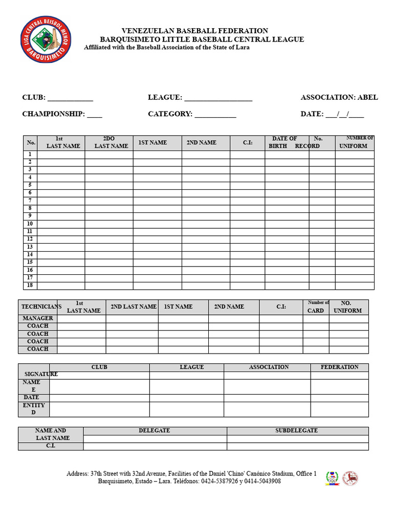 Roster Format | PDF