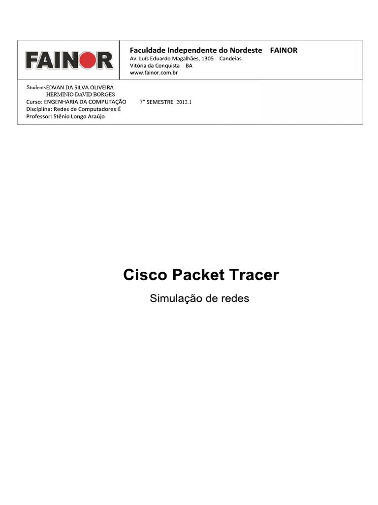 Cisco Packet Tracer Network Project | PDF | Computer Network | Router ...