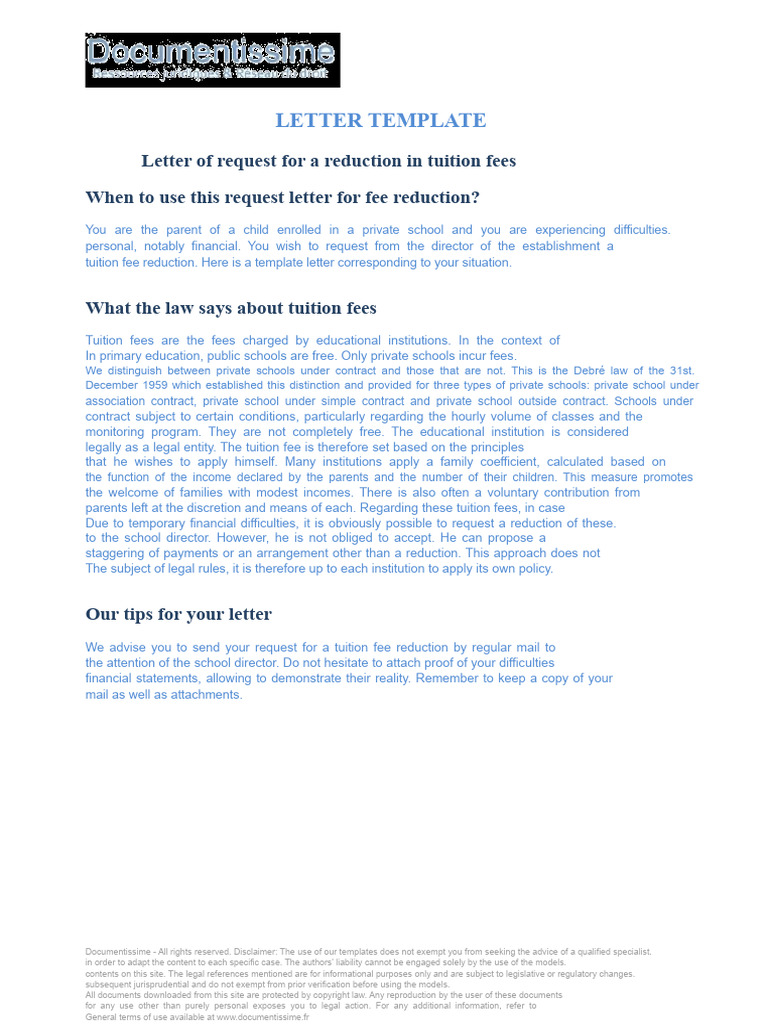 Letter Requesting Reduction of Tuition Fees | PDF | Mail | Justice