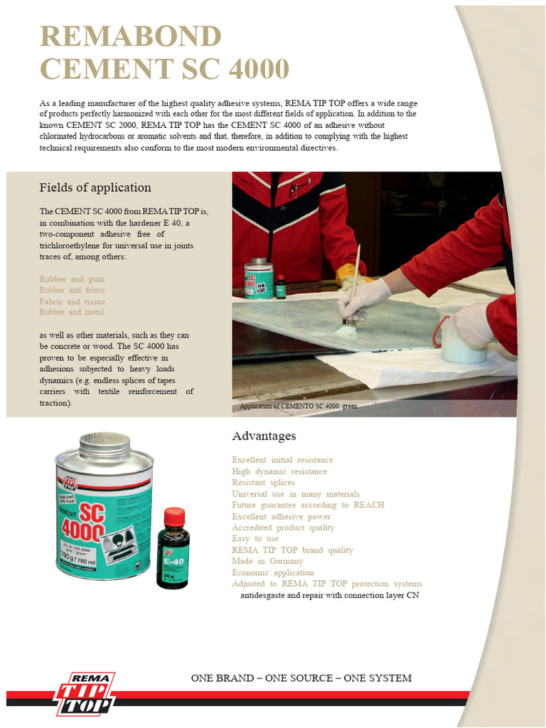 CEMENT SC 4000 Mixing Instructions | PDF | Adhesive | Textiles