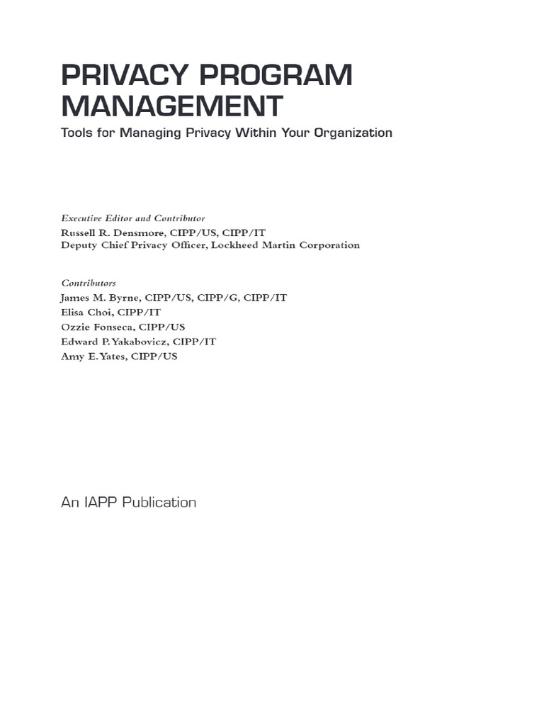 Privacy Management Tools Overview | PDF