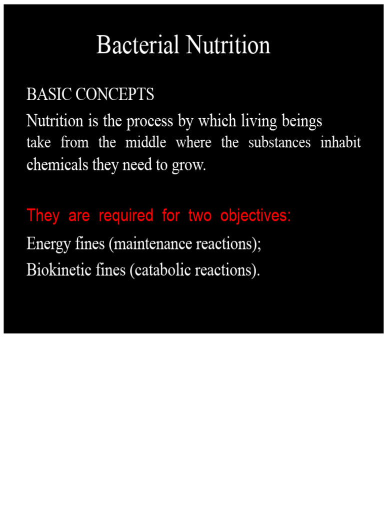 Bacterial Nutrition | PDF | Nutrition | Diet & Nutrition