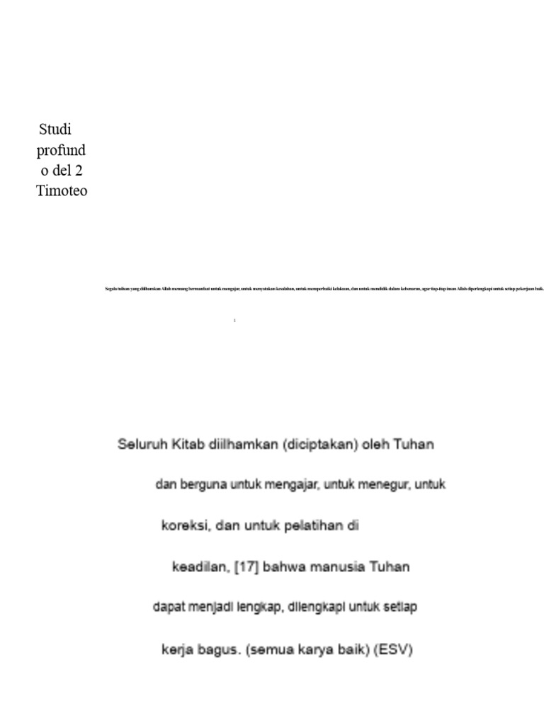 Pentingnya 2 Timotius 3:16-17 dalam Iman | PDF