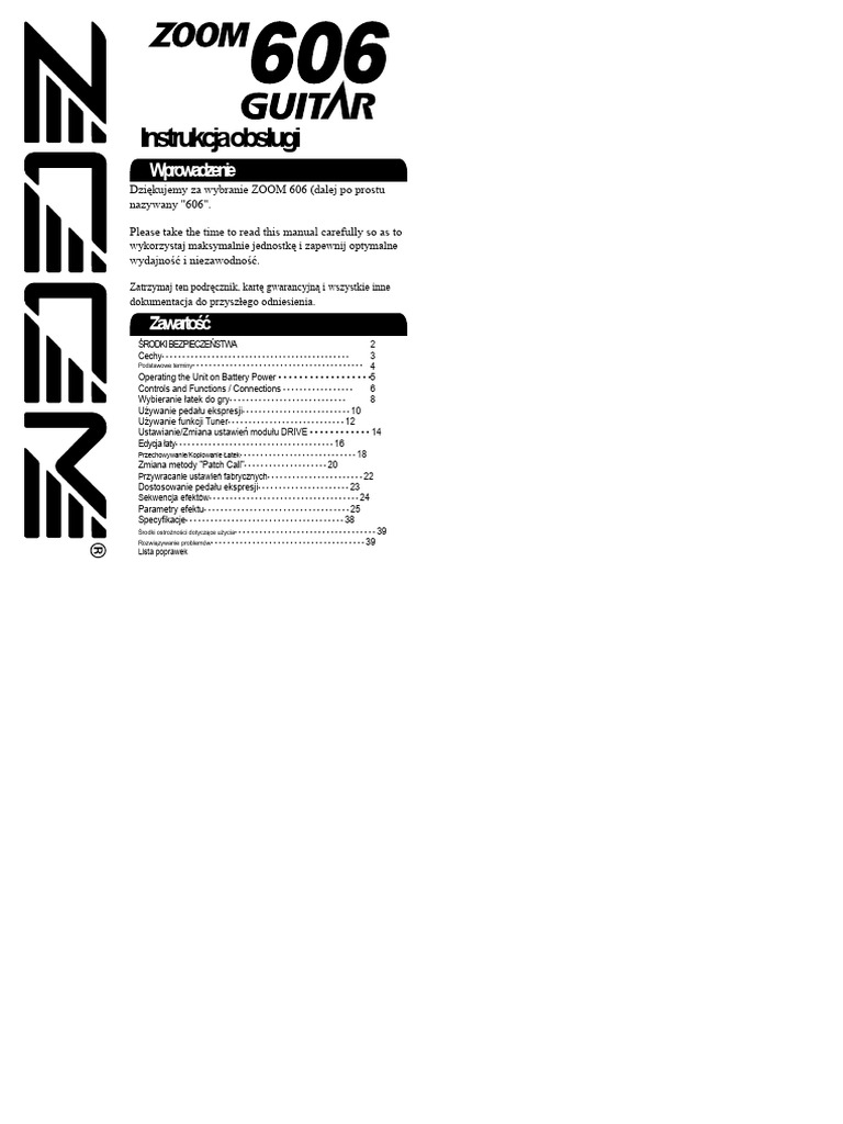 Zoom.E 606.podręcznik | PDF