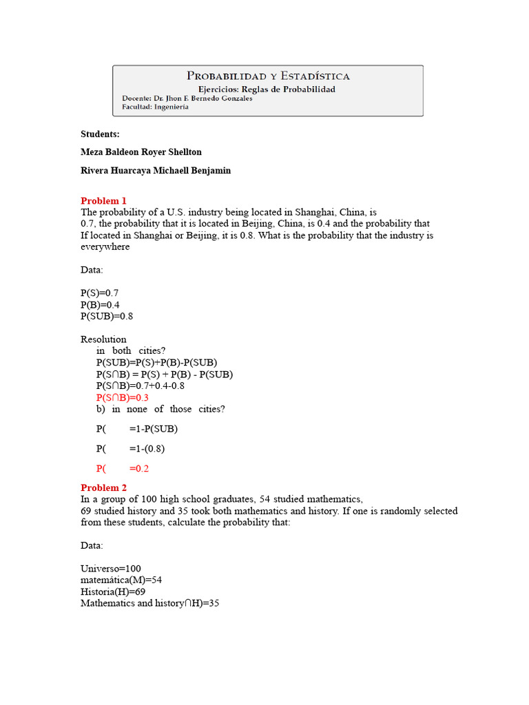 Probability Problems and Solutions | PDF | Probability Distribution ...