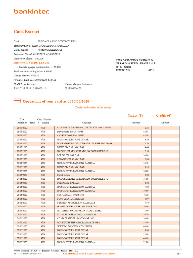 Bankinter 1595859693531 | PDF | Payments | Service Industries