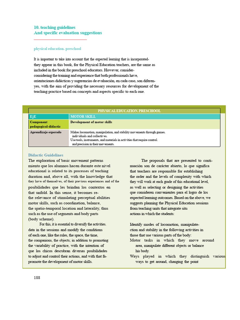 Preschool Physical Education Guidelines | PDF | Physical Education ...