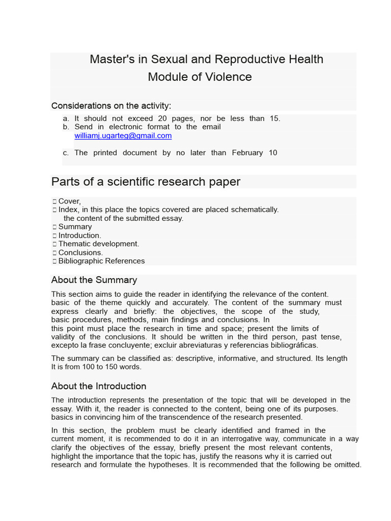Parts of A Scientific Research Essay | PDF | Essays | Scientific Method
