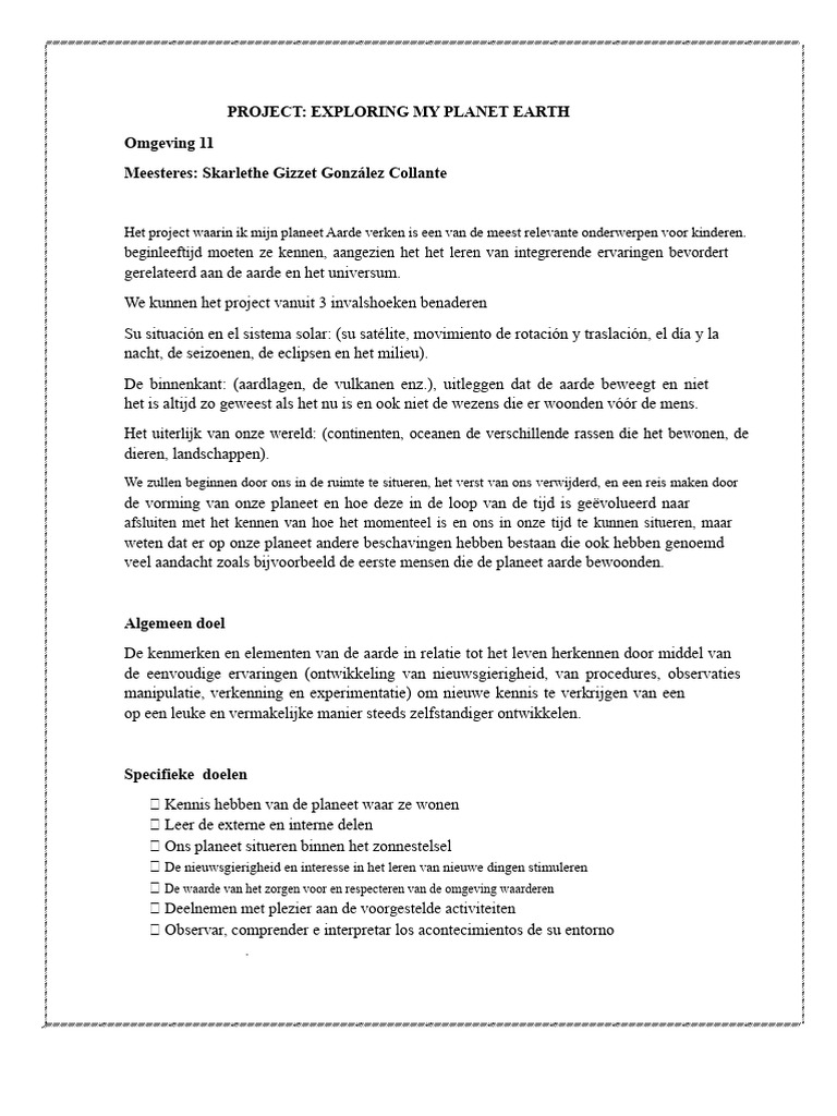 PROJECT EXPLORING MY PLANET EARTH (Auto-saved).docx | PDF