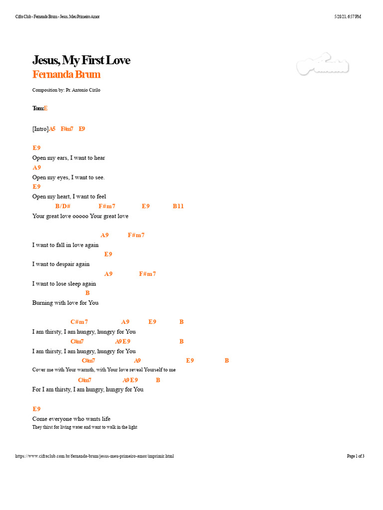 Fernanda Brum - Jesus, My First Love | PDF