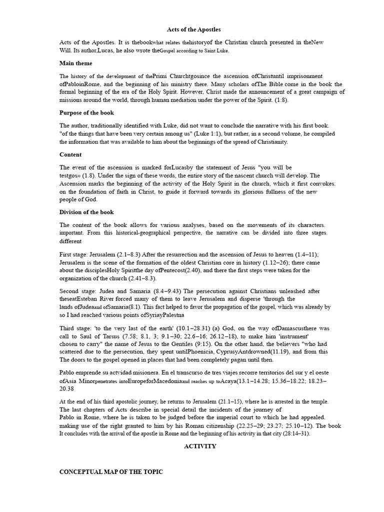 THEME - Acts of the Apostles | PDF | Acts Of The Apostles | Paul The ...
