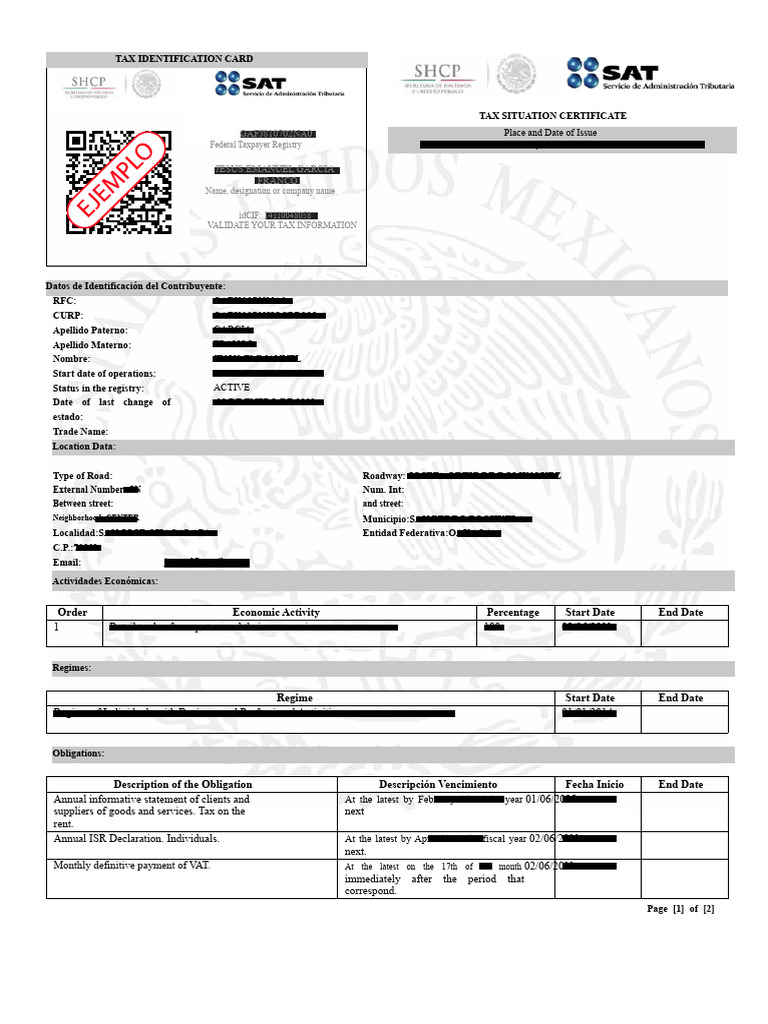Example of Tax Status Certificate PDF | PDF | Taxes | Government Finances