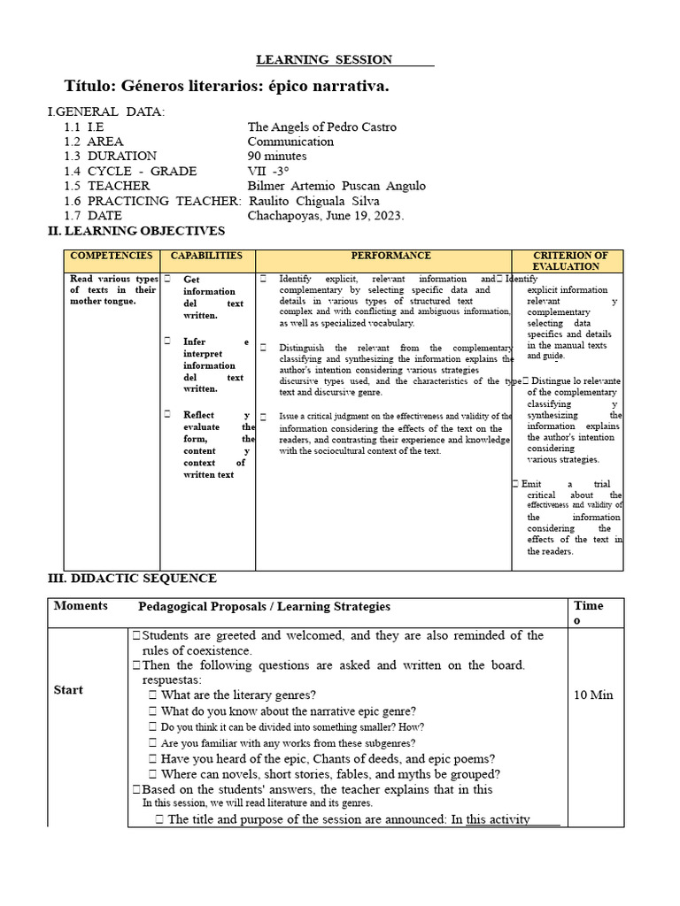 EPIC-NARRATIVE GENRE | PDF | Epic Poetry | Genre