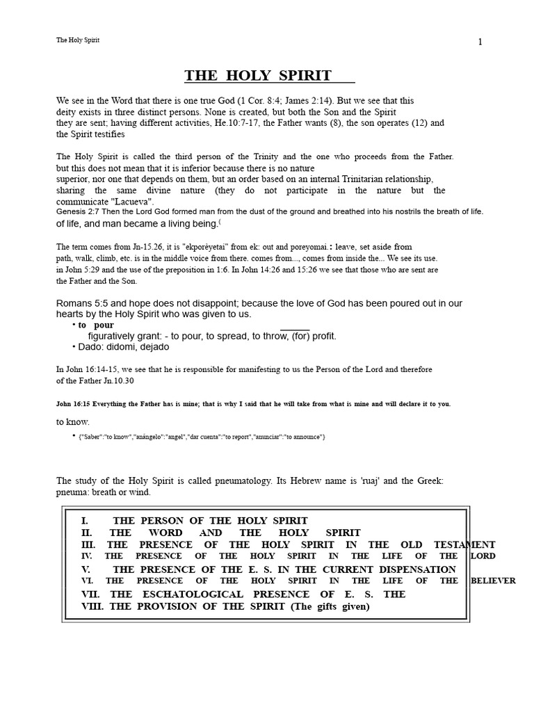 The Holy Spirit PDF | PDF | Trinity | God The Father
