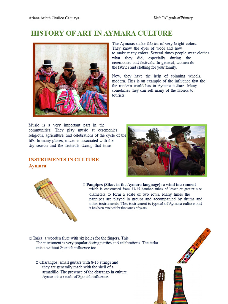 Aymara Culture: Art, Music, and Instruments | PDF | Musical Instruments ...