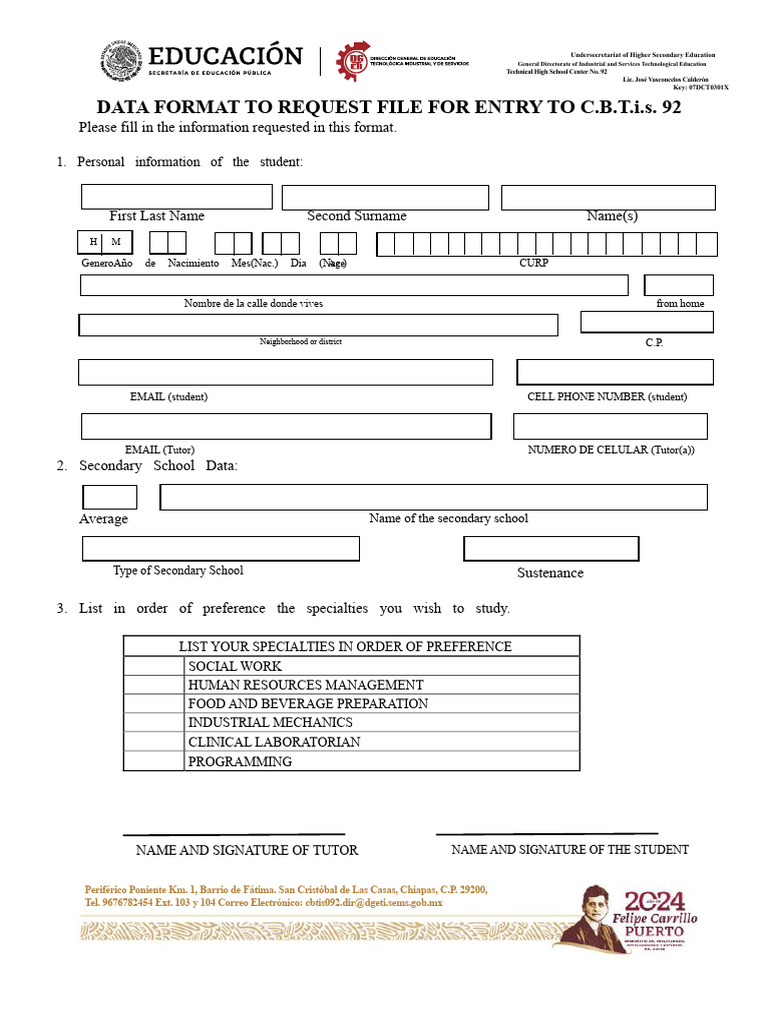 2024 Enrollment Application Form | PDF