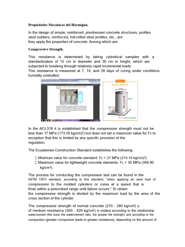 Mechanical Properties of Concrete | PDF | Concrete | Strength Of Materials