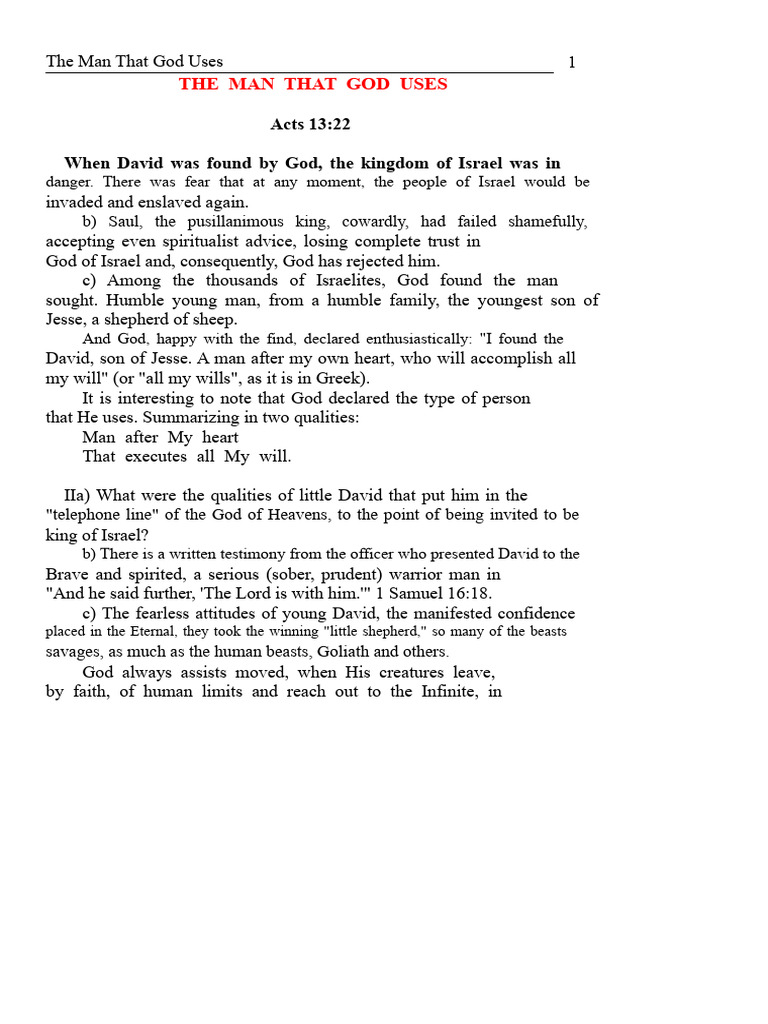 03 The Man That God Uses | PDF | Jesus | David