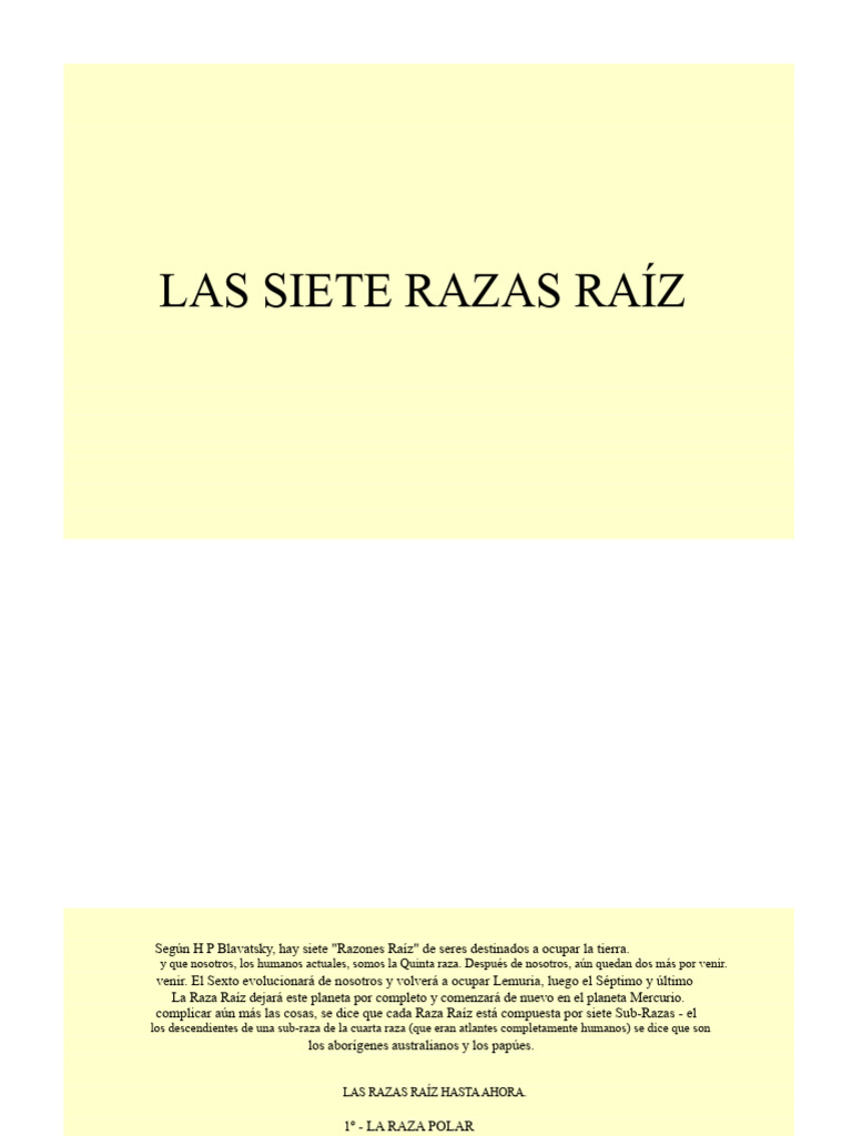 Las Siete Razas Raíz | PDF