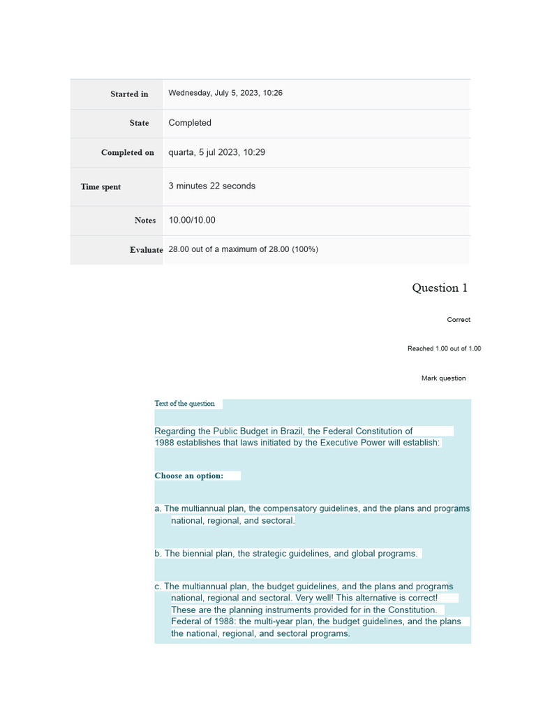 Exercise Ava 1 Introduction To Public Budgeting | PDF | Budget ...