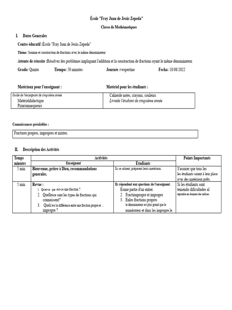 Addition et soustraction de fractions | PDF | Mathématiques | Arithmétique