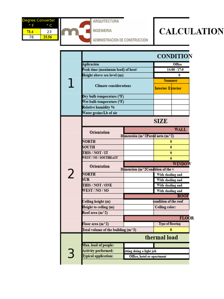 Thermal load calculation spreadsheet (HVAC) | PDF | Home Appliance ...